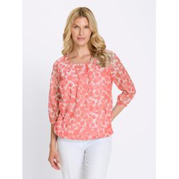 Sieh an! 3/4-Arm-Bluse in ecru-grapefruit-bedruckt | Gr.: 40