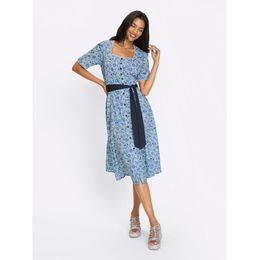 Sieh an! Trachtenkleid in hellblau-marine-bedruckt | Gr.: 42