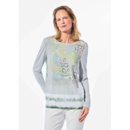 GOLDNER Kurzgr&ouml;&szlig;e: Blusenshirt mit Mustermix in graugr&uuml;n / gemustert | Gr.: 19