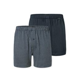 Schiesser Boxershorts Singel-Jersey in Dunkelblau / blau | Gr.: S