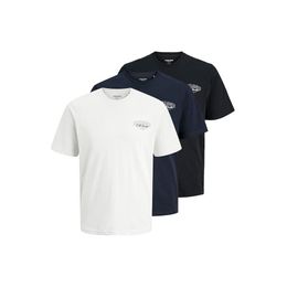 Jack & Jones JACK & JONES T-Shirt 'JJMAKOTO' Herren Größe S navy / schwarz / weiß
