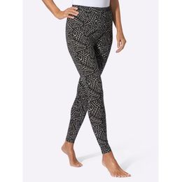 Sieh an! Leggings in schwarz-grau-bedruckt | Gr.: 48
