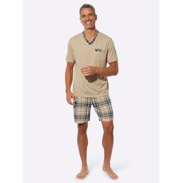 Sieh an! Shorty in beige-kariert | Gr.: 48/50