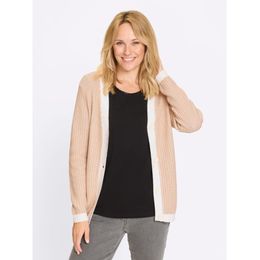 Sieh an! Strickjacke in beige-ecru-gemustert | Gr.: 42