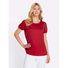 Sieh an! Satinbluse in rot | Gr.: 52