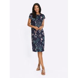 Sieh an! Jersey-Kleid in marine-hellros&eacute;-bedruckt | Gr.: 54