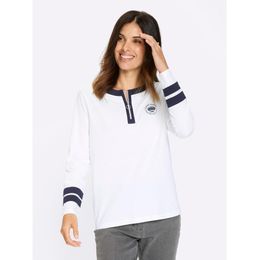 Sieh an! Langarm-Shirt in wei&szlig;-marine | Gr.: 52