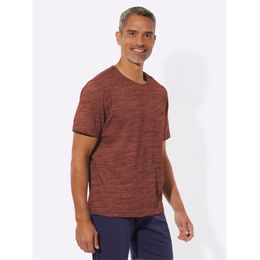 Sieh an! Schlafanzug-Shirt in rotbraun-meliert | Gr.: 44-46