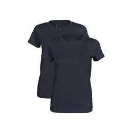 Cotton Prime 2 St&uuml;ck Damen T-Shirt O-Neck - Tee in dunkelblau | Gr.: XL