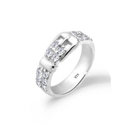 Elli Ring 925 Sterling Silber G&uuml;rtel in Wei&szlig; | Gr.: 52