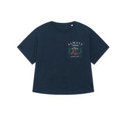 wat? Apparel T-Shirt Always exploring never lost in Dunkelblau | Gr.: 34