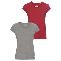 FAYN SPORTS Funktionsshirt in anthra melange/ salsa red | Gr.: 38