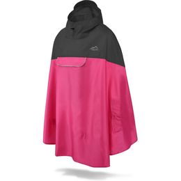 Normani Outdoor Sports Unisex Regenponcho wasserdicht Cherrapunji in Schwarz/Pink | Gr.: S/M