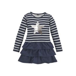 Kidsworld Jerseykleid in marine-geringelt | Gr.: 104/110