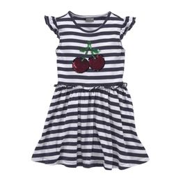 Kidsworld Jerseykleid in marine-wei&szlig;-geringelt | Gr.: 104/110