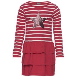 Kidsworld Jerseykleid in rot-gestreift | Gr.: 128/134