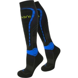 Normani Sport-Kompressionskniestr&uuml;mpfe Style in Schwarz/Blau | Gr.: 35-38