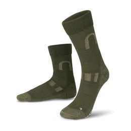 Normani 2 Paar Merinowollsocken Wander- und Trekkingsocken Melton in Oliv | Gr.: 35-38