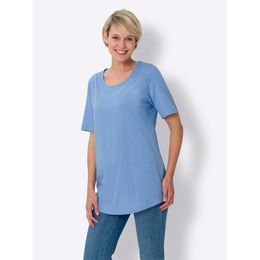 Sieh an! Longshirt in himmelblau + apricot | Gr.: 50