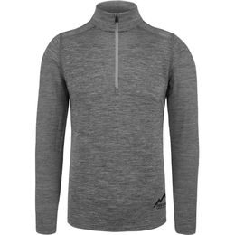 Normani Outdoor Sports Herren Merino Langarm mit 1/4 Zipper Canberra in Grau | Gr.: 4XL