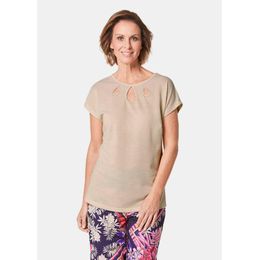 GOLDNER Elegantes Shirt mit feinen Glanzgarnen in sand | Gr.: 40