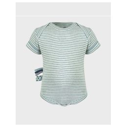OrganicEra Baby Kurzarm-Body in Aqua Melange | Gr.: 6-12 Monate