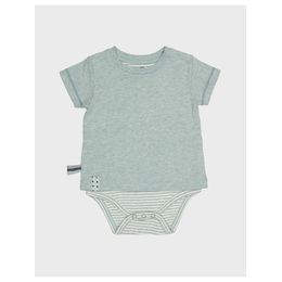 OrganicEra Baby Kurzarm-Bodyshirt in Aqua Melange | Gr.: 0-3 MONATE