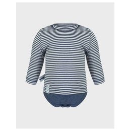 OrganicEra Baby Langarm-Bodyshirt in Indigo Melange | Gr.: 12-18 MONATE