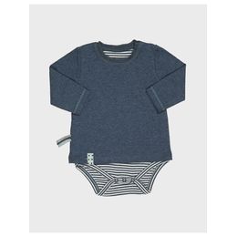 OrganicEra Baby Langarm-Bodyshirt in Indigo Melange | Gr.: 6-12 Monate