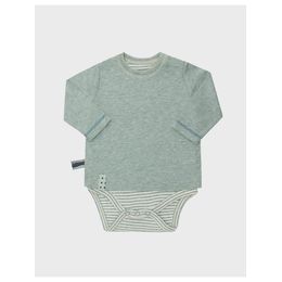 OrganicEra Baby Langarm-Bodyshirt in Aqua Melange | Gr.: 18-24 MONATE