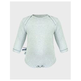 OrganicEra Baby Langarmbody in Aqua Melange | Gr.: 6-12 Monate