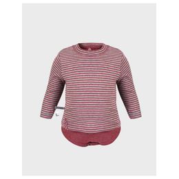 OrganicEra Baby Langarm-Bodyshirt in Bordeaux Melange | Gr.: 3-6 MONATE