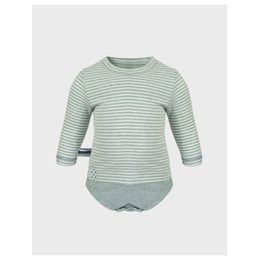 OrganicEra Baby Langarm-Bodyshirt in Aqua Melange | Gr.: 0-3 MONATE