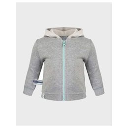 OrganicEra Baby Kapuzen-Sweatjacke in Grey Melange | Gr.: 6-12 Monate