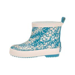 Playshoes Gummistiefel Halbschaft Blumen in petrol | Gr.: 21