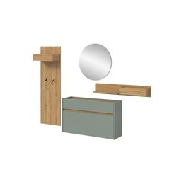 Höffner Garderobenkombination ¦ grün ¦ Maße (cm): B: 205 H: 197 » Höffner