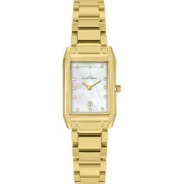 Jacques Lemans Quarzuhr &raquo;Torino&laquo; Armbanduhr, Damenuhr, Edelstahlarmband, analog, Tag, Glaskristalle goldfarben Edel wirkende Armbanduhr