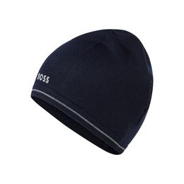 BOSS Green Strickmütze »Arveso Beanie« mit reflektierendem Label-Schriftzug Dark Blue 402
