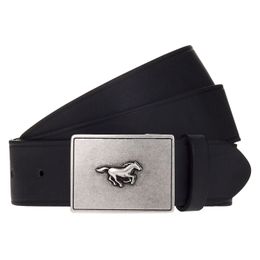 Mustang Lederg&uuml;rtel f&uuml;r Herren schwarz 90 cm