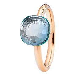 Capolavoro Ring - Happy Holi 18k rose gold, topaz sky blue cabochon - Gr. 56 - in Gold - f&uuml;r Damen