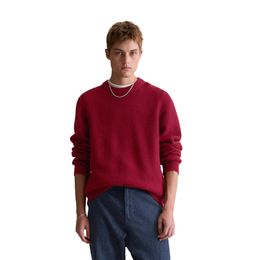 Marc O'Polo Herren Rundhalspullover "mit markanter Struktur"deep burgundy, Gr. XL, MARC O'POLO DENIM, unifarben, Obermaterial: 46% Baumwolle, 43% Schurwolle, 11%