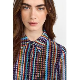 RICHROYAL Damen Chiffonbluseoriginal, Gr. 42, Web, Obermaterial: 75% Viskose, 25% Polyamid, Blusen, gestreift, im Vintage-Style, leicht transparent