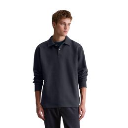 Marc O'Polo Sweatshirt MARC O'POLO DENIM "aus schwerer, strukturierter Qualit&auml;t", Herren, Gr. M, blau depths, Obermaterial: 100% Baumwolle, unifarben, relaxed fit, Rippb&uuml;ndchen, Sweatshirts Sweatshirt