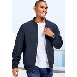 Blouson John Devin "mit Rippkragen", Herren, Gr. S, navy, Web, Obermaterial: 77% Polyester, 17% Viskose, 6% Elasthan. Futter: 100% Polyester, unifarben, regular fit hüftlang, Rundhals, elastischer Bund, Jacken, Übergangsjacke mit Innentasche, aus leicht dehnbarer Webqualität