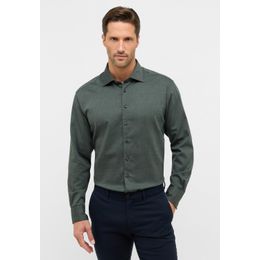 Langarmhemd Eterna "MODERN FIT", Herren, Gr. XL, US-Größen, teal, Flanell, 52% Baumwolle, 10% Schurwolle, 38% Lyocell, tailliert, Manschette, Hemden, EASY IRON (bügelleicht)