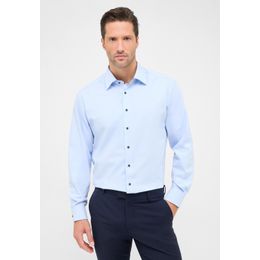 Langarmhemd Eterna "MODERN FIT", Herren, Gr. 42, Normalgrößen, hellblau, Twill, 46% Baumwolle, 8% Elasthan, 46% Polyester, tailliert, Manschette, Hemden, NON IRON (bügelfrei)