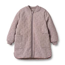 Outdoorjacke Wheat "Thermo Jacket Helga", Jungen, Gr. 116, lila (dusty lila), Web, Obermaterial: 100% Polyester, unifarben, normal normal, Rundhals, Rippbündchen, Jacken, wasserdicht und mit Reflektoren