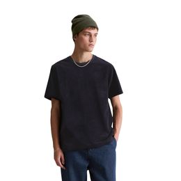 Marc O'Polo T-Shirt MARC O'POLO DENIM "aus softem Frottee-Cord", Herren, Gr. L, blau (blau depths), Obermaterial: 100% Baumwolle, unifarben, Basic, relaxed fit, Rundhals, Shirts T-Shirt
