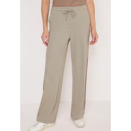 Jogginghose Cecil "Style Neele", Damen, Gr. M (40), Länge 30, toffee cream melange, Web, Obermaterial: 53% Polyester, 37% Viskose, 10% Elasthan. Futter: 100% Polyester, meliert, loose fit knöchellang, Hosen Jogginghose, mit Gallonstreifen