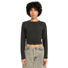 Shirttop Element "Icon Crop", Damen, Gr. M, off schwarz, [Hauptmaterial] 95% Baumwolle, 5% Elasthan, Tops Shirttop